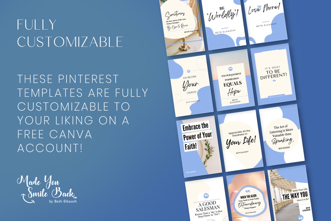 Happiness Pinterest Canva Editable Template, Quote Template ...