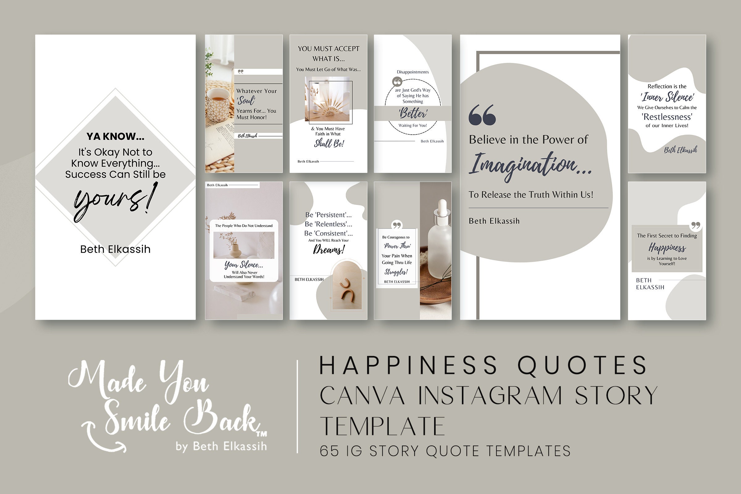 Happiness Quotes, Canva Template Canva Instagram Instagram Story ...