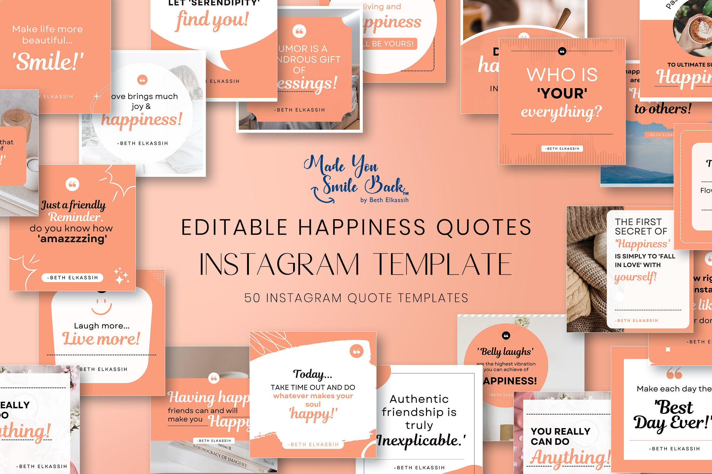 Editable Happiness Quotes, Canva Instagram Quotes Template ...