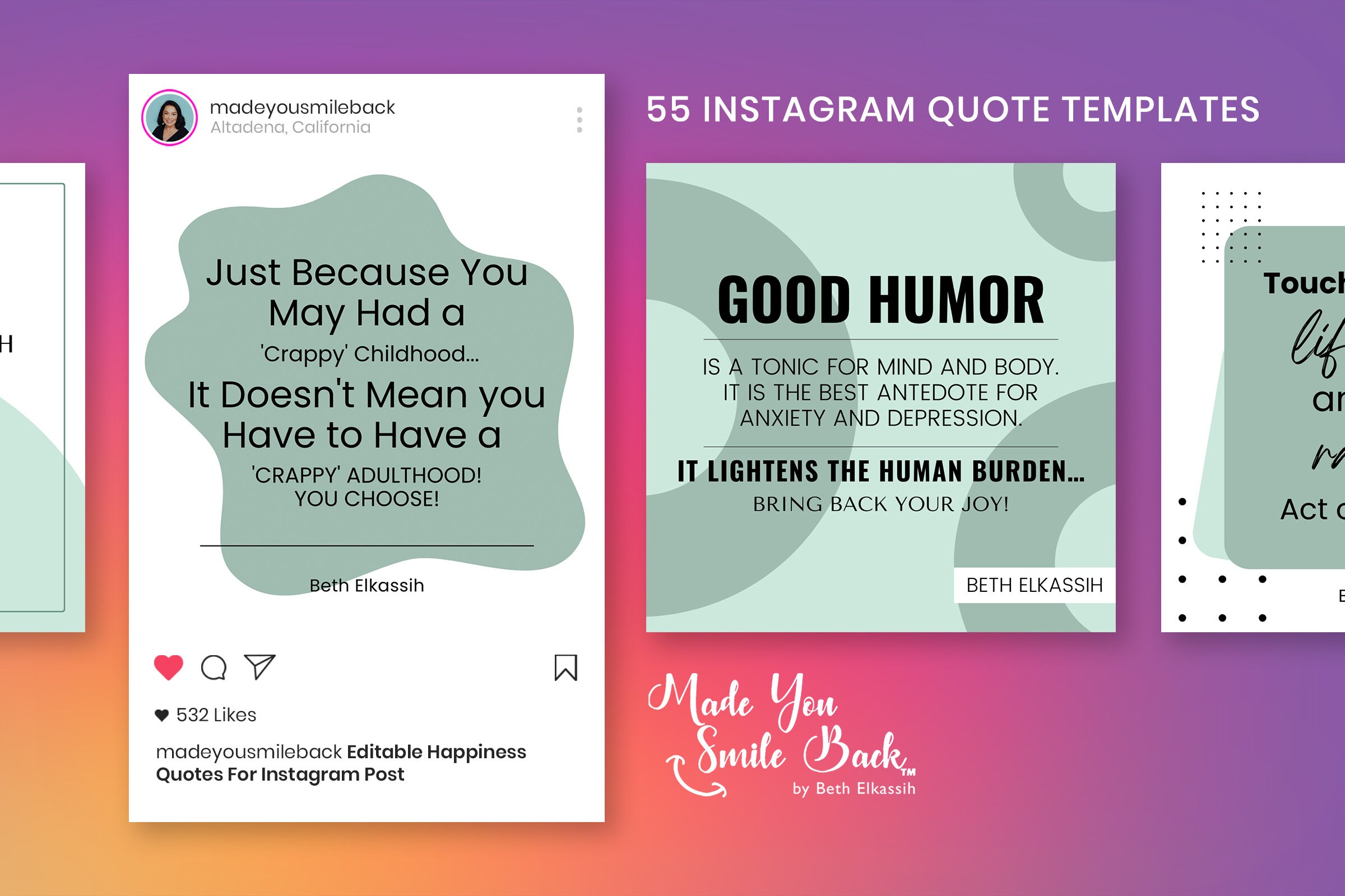 Editable Happiness Quotes, Canva Template Instagram, Editable Quotes ...