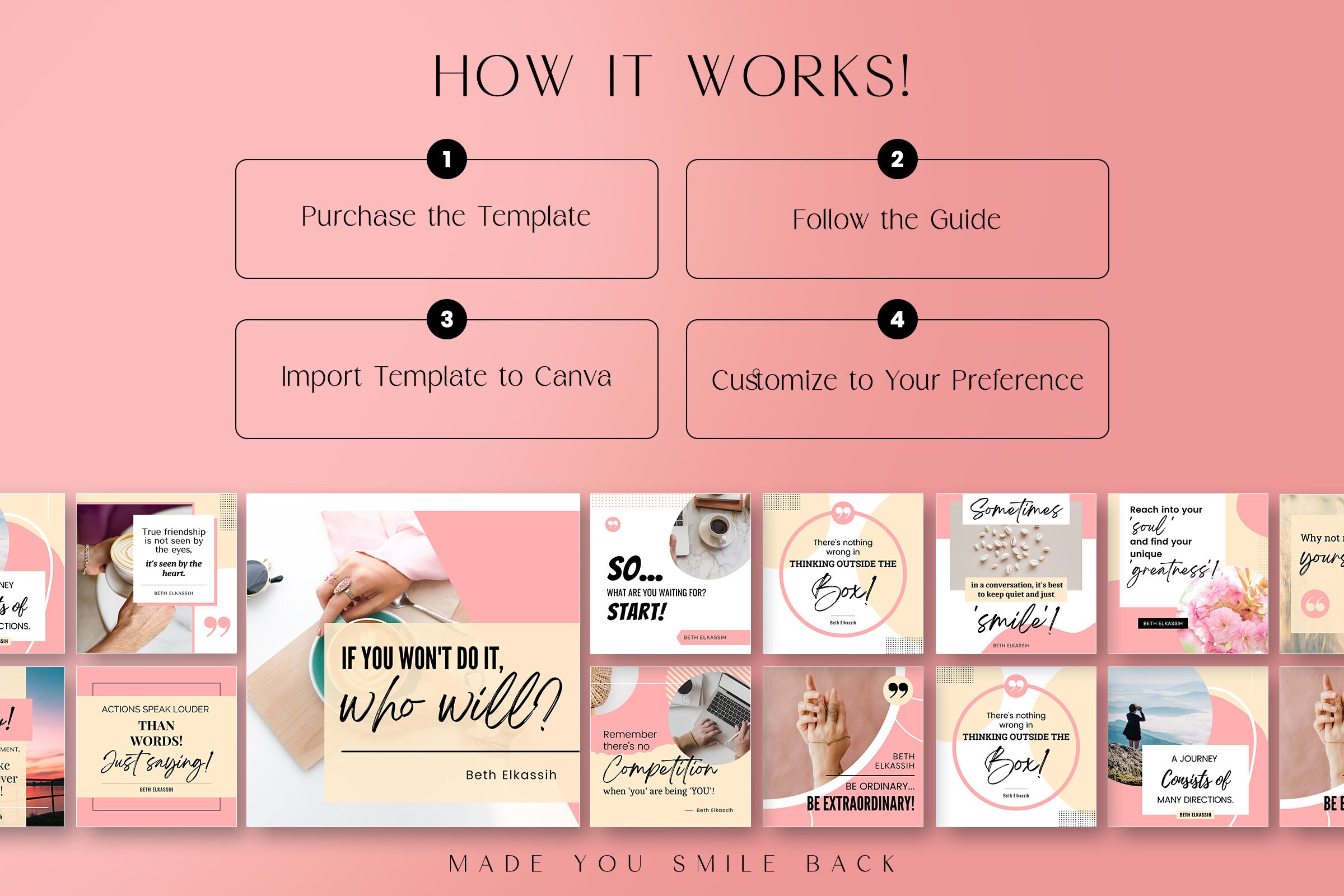 Customizable Happiness Quotes, Canva Template, Canva Instgaram ...