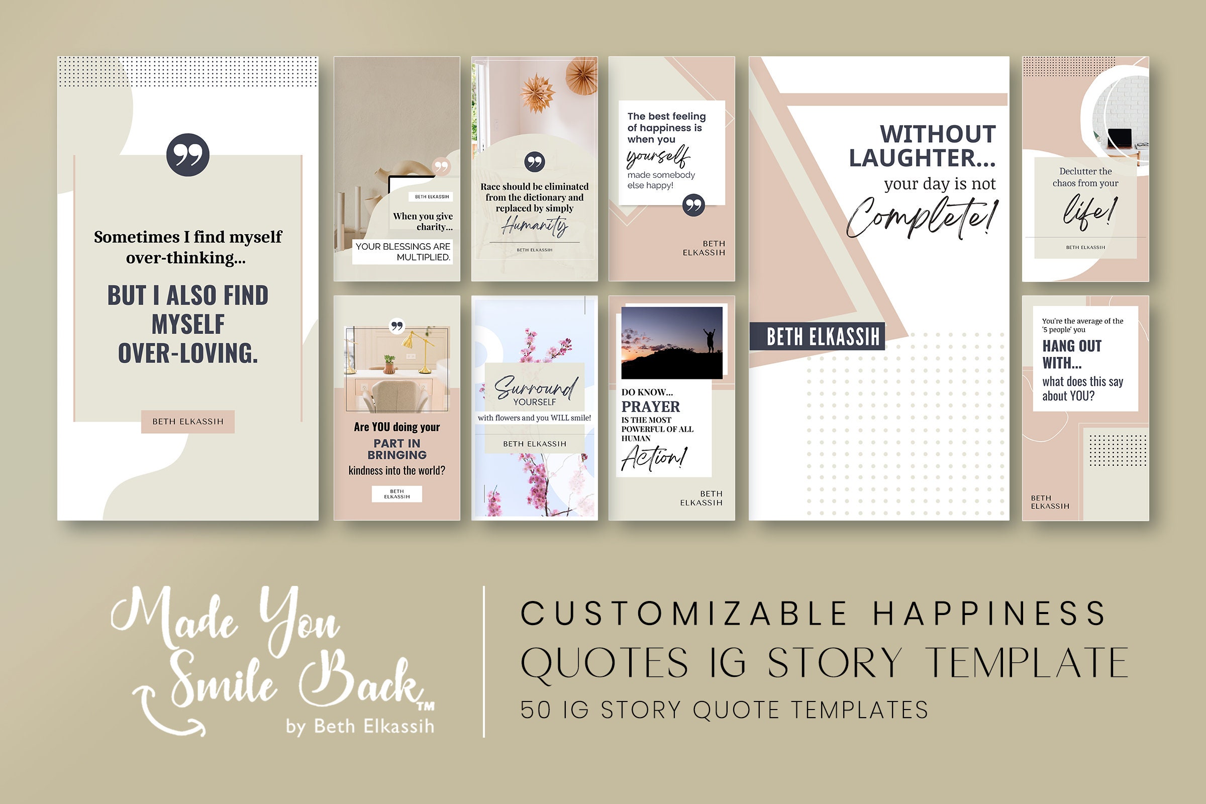 Customizable Happiness Quotes Instagram Story Template, Canva Template ...