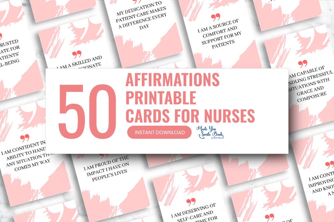 Nurse Daily Affirmations, Printable Wall Art, Affirmation Poster ...