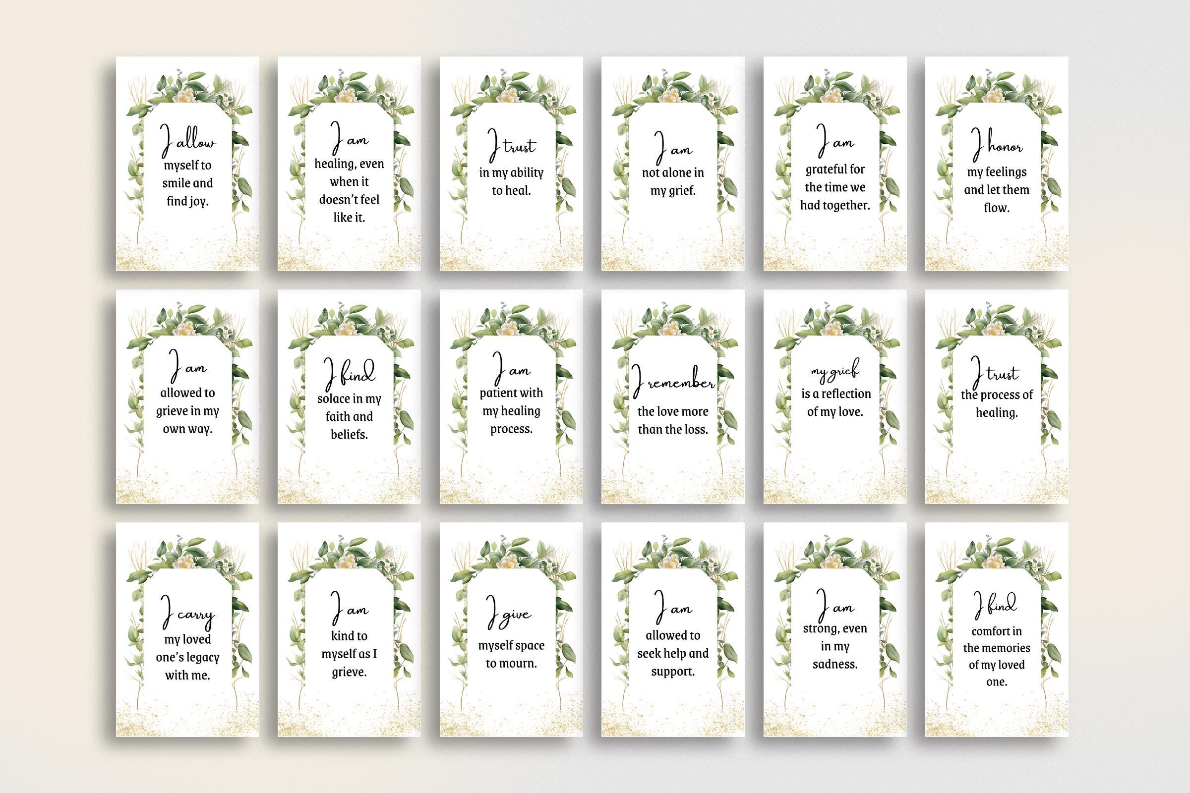 Grief Affirmation Cards, Comfort Cards, Solace Cards, Meditation ...