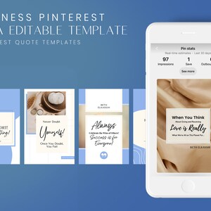 Happiness Pinterest Canva Editable Template, Quote Template ...