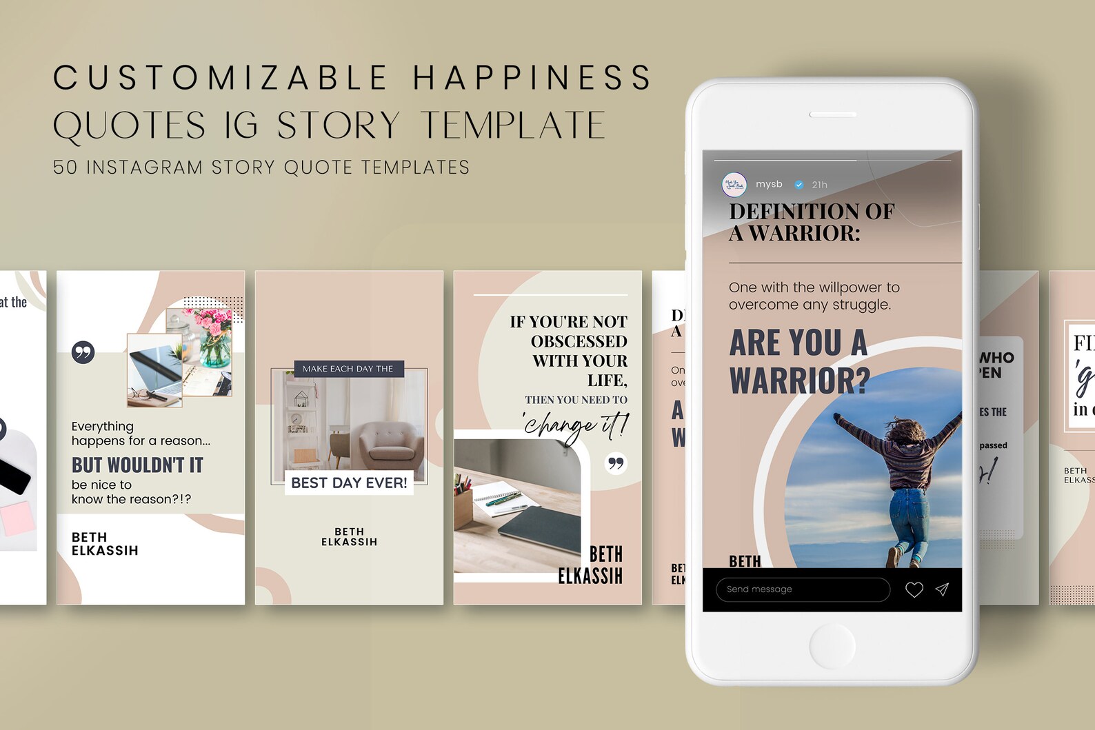 Customizable Happiness Quotes Instagram Story Template, Canva Template ...