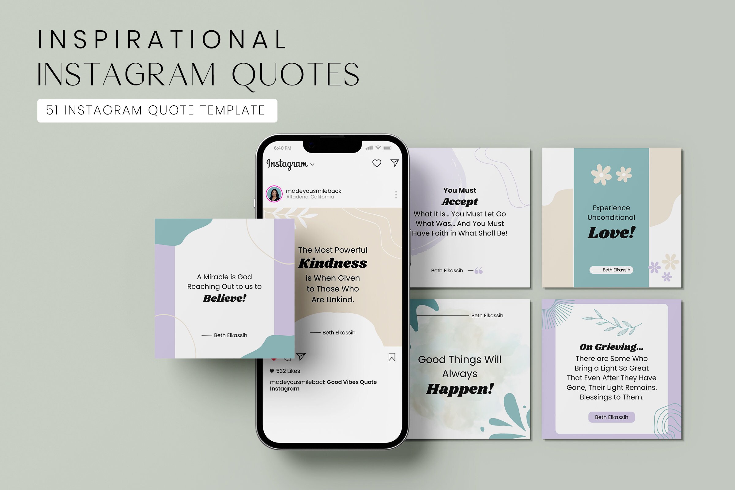 Editable Instagram Inspirational Quotes for Social Media, Editable ...