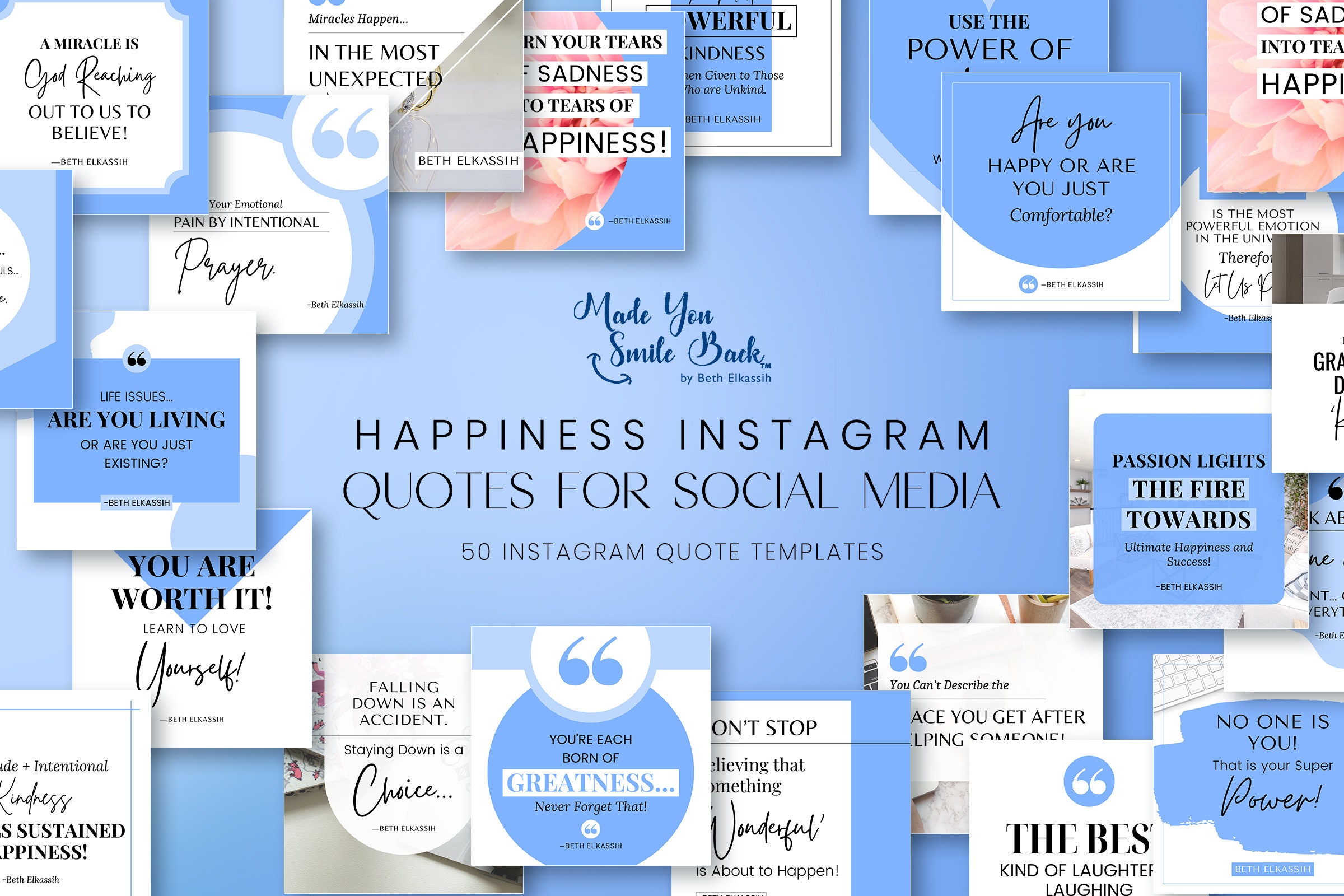 Canva Editable Quote for Happiness Instagram, Canva Templates, Canva ...