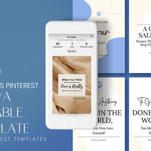 Happiness Pinterest Canva Editable Template, Quote Template ...