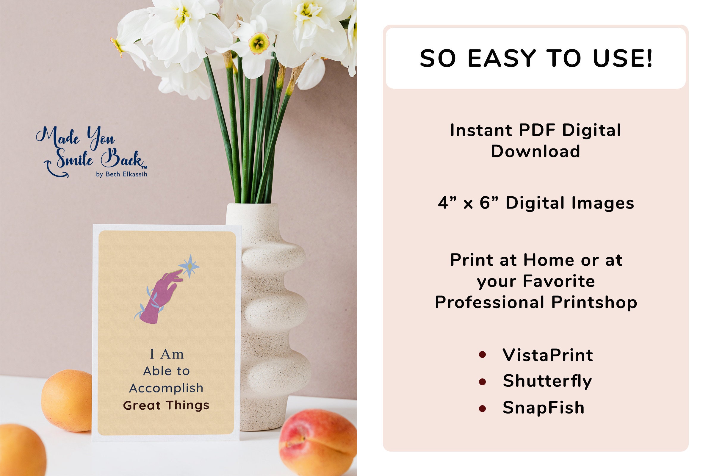 50 I AM Affirmation Cards, INSTANT DOWNLOAD, Positive Affirmation Deck ...