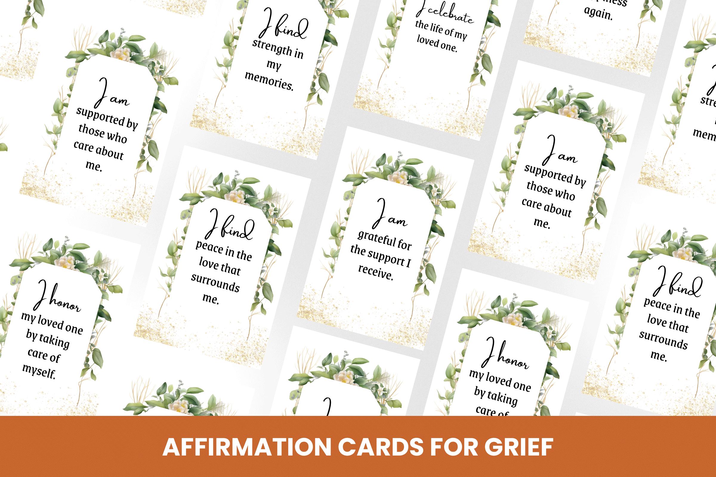 Grief Affirmation Cards, Comfort Cards, Solace Cards, Meditation ...
