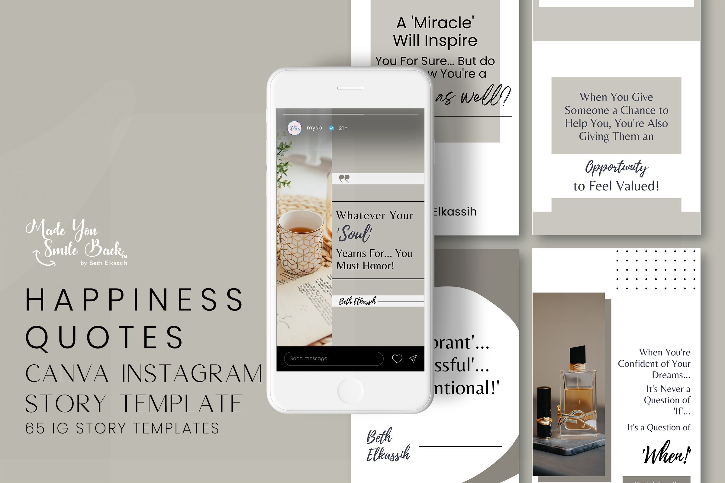 Happiness Quotes, Canva Template Canva Instagram Instagram Story ...