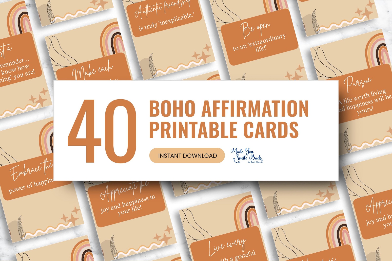 Boho Affirmation Cards: Printable Affirmations, Motivational Deck, Manifestation Cards, Positive ...