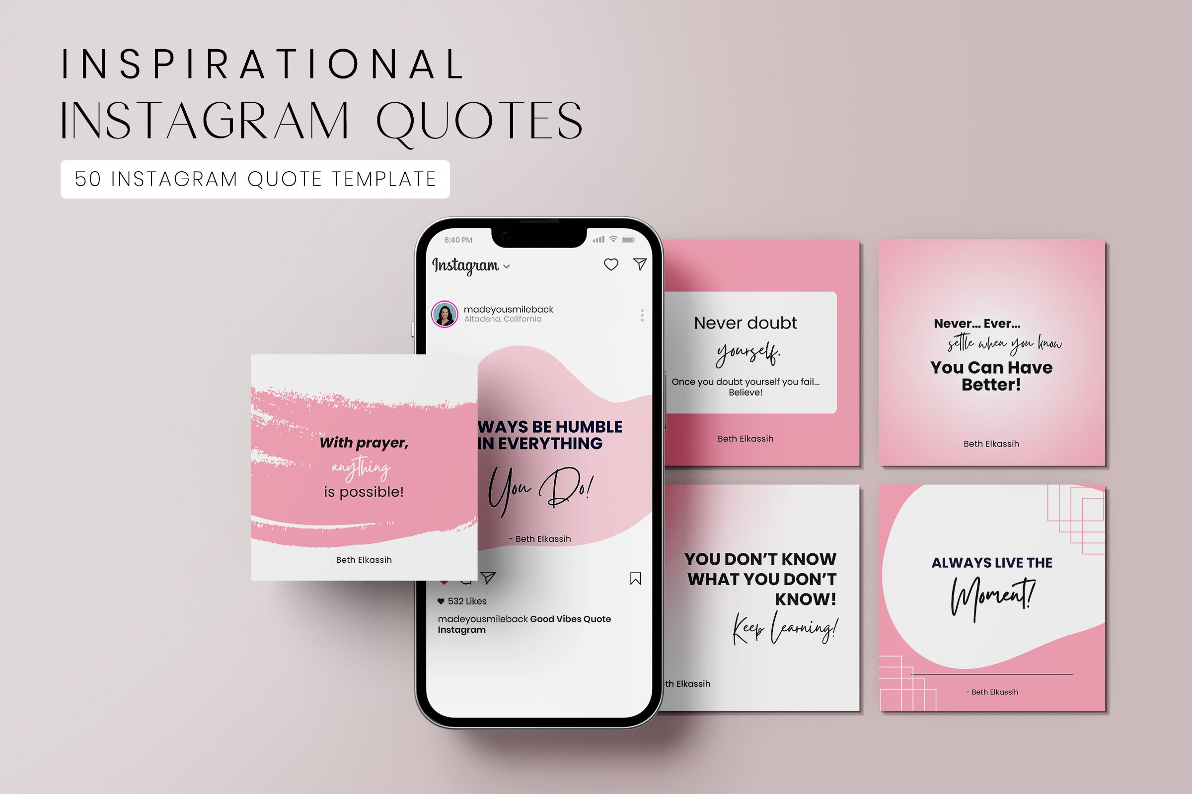 Editable Social Media Inspirational Quotes, Digital Quotes, Social ...