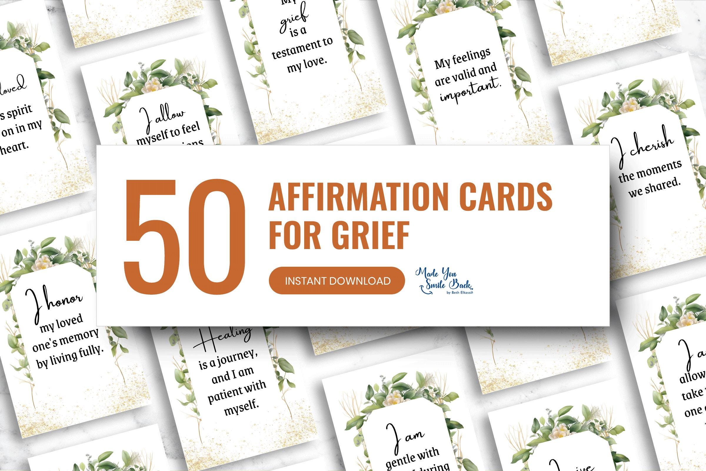 Grief Affirmation Cards, Comfort Cards, Solace Cards, Meditation ...