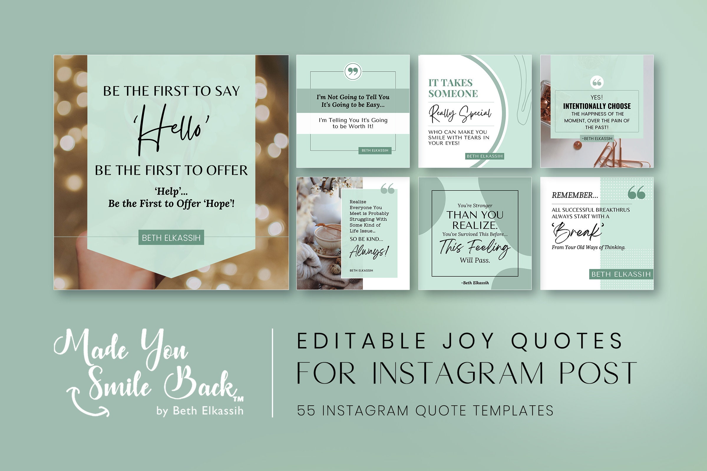 Editable Happiness Quotes, Canva Template Instagram, Editable Quotes ...