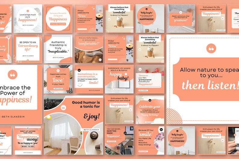 Editable Happiness Quotes, Canva Instagram Quotes Template ...