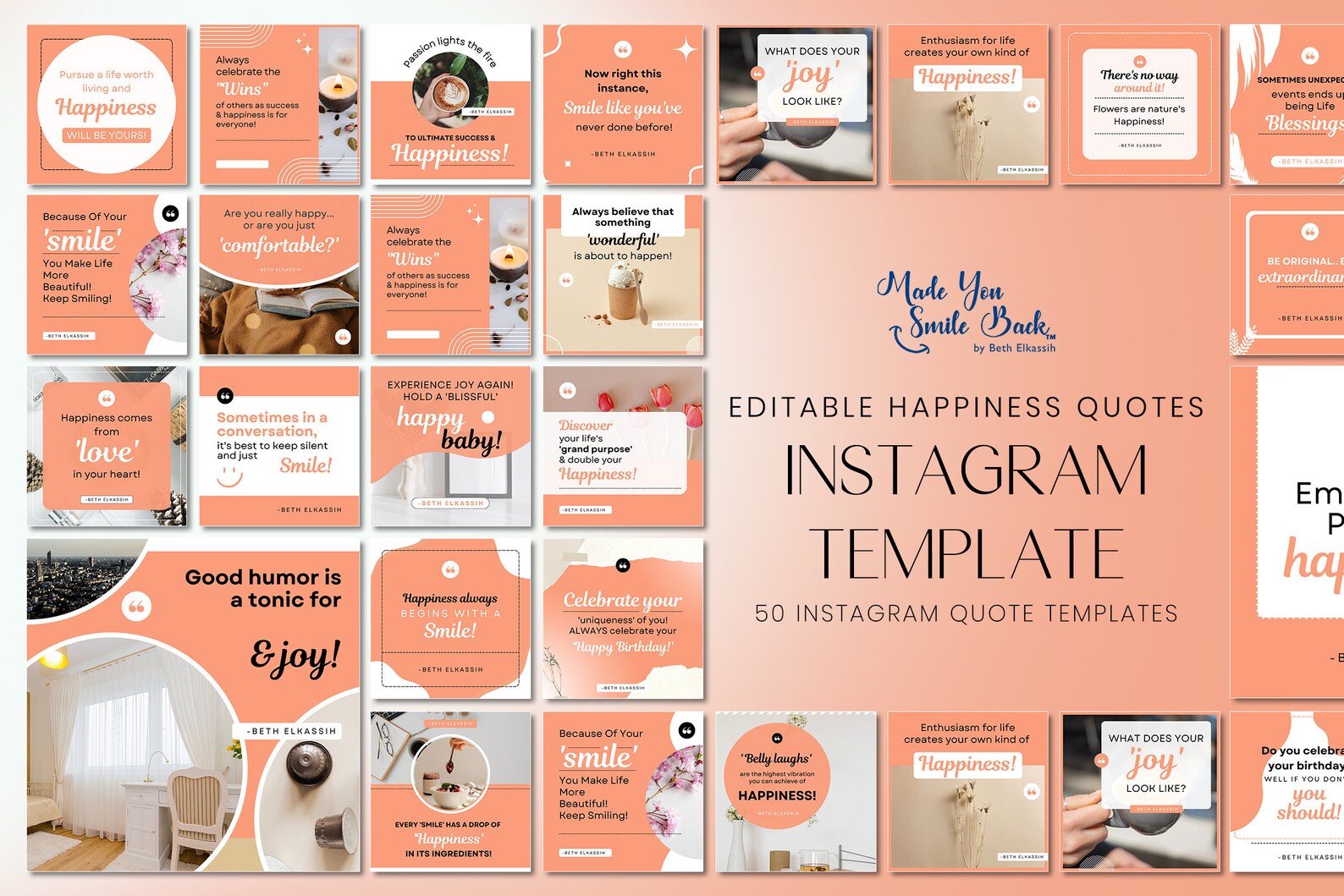 Editable Happiness Quotes, Canva Instagram Quotes Template ...