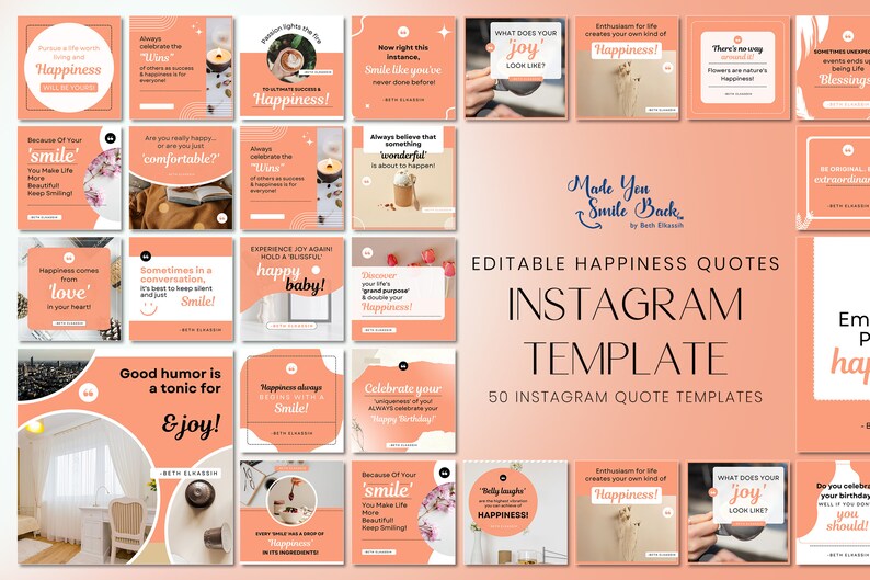 Editable Happiness Quotes, Canva Instagram Quotes Template ...