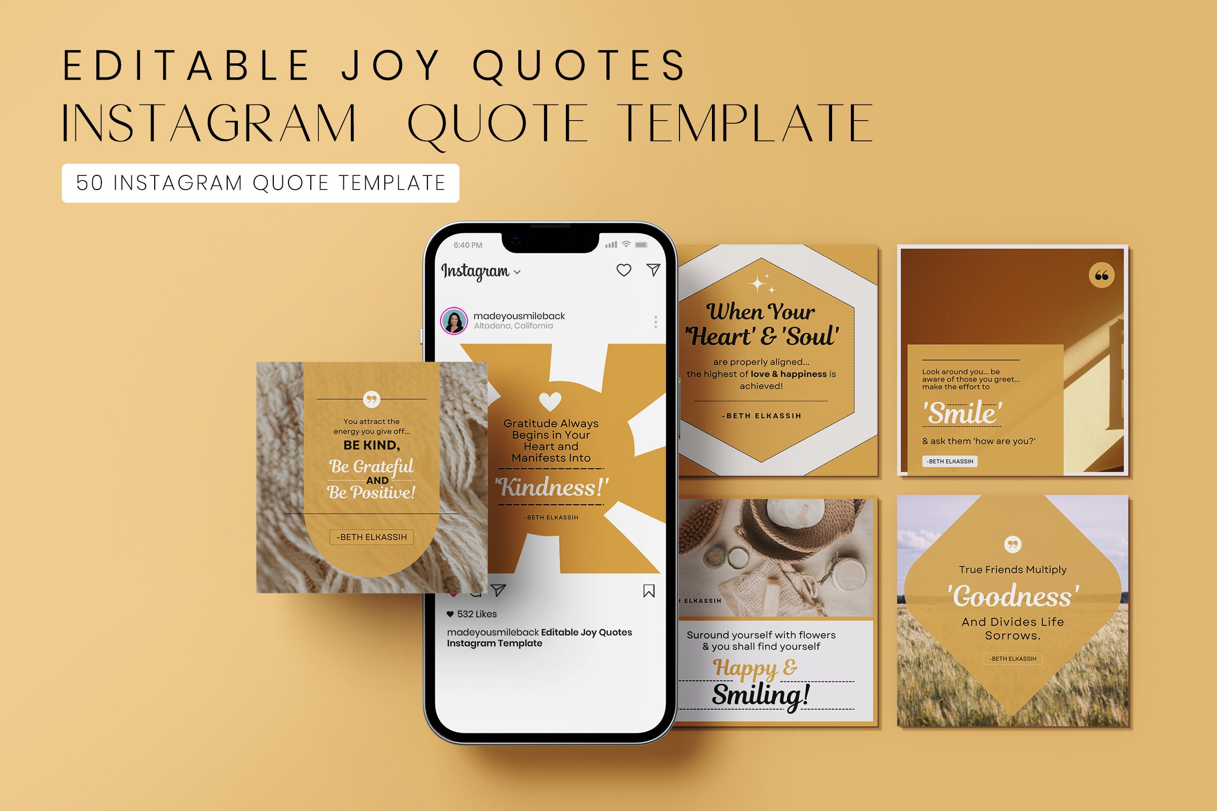 Editable Joy Quotes, Canva Template Instagram, Editable Quotes ...