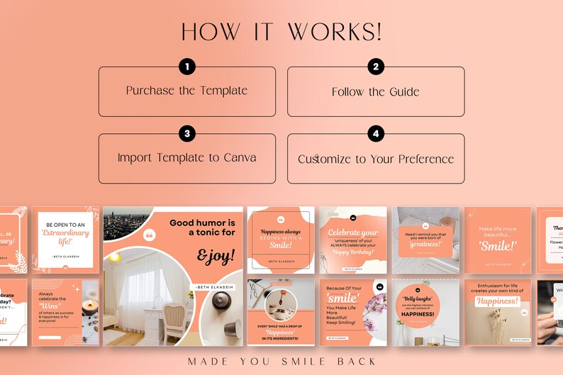 Editable Happiness Quotes, Canva Instagram Quotes Template ...