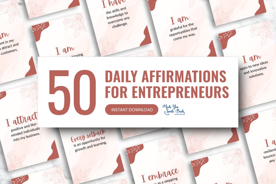 Printable Daily Affirmations for Entrepreneurs, Daily Affirmations ...
