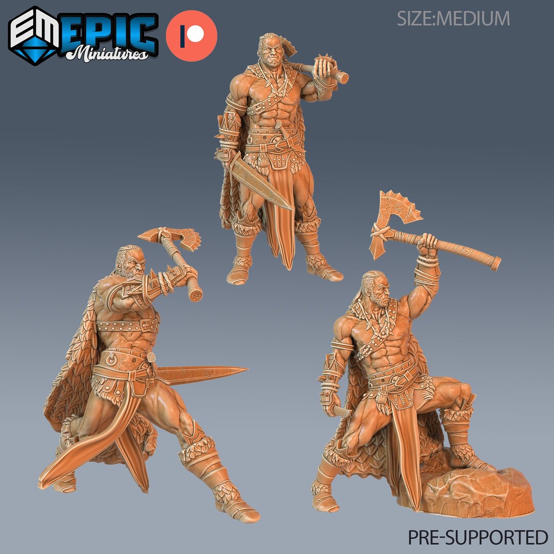 Human Barbarian - Epic Miniatures | Dungeons & Dragons | Pathfinder ...