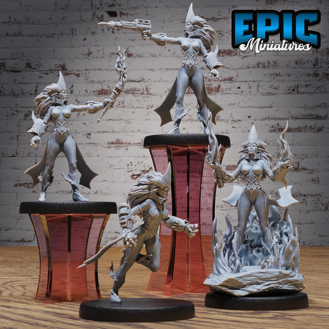Female Fire Genasi, Elemental Lands - Epic Miniatures | Dungeons ...