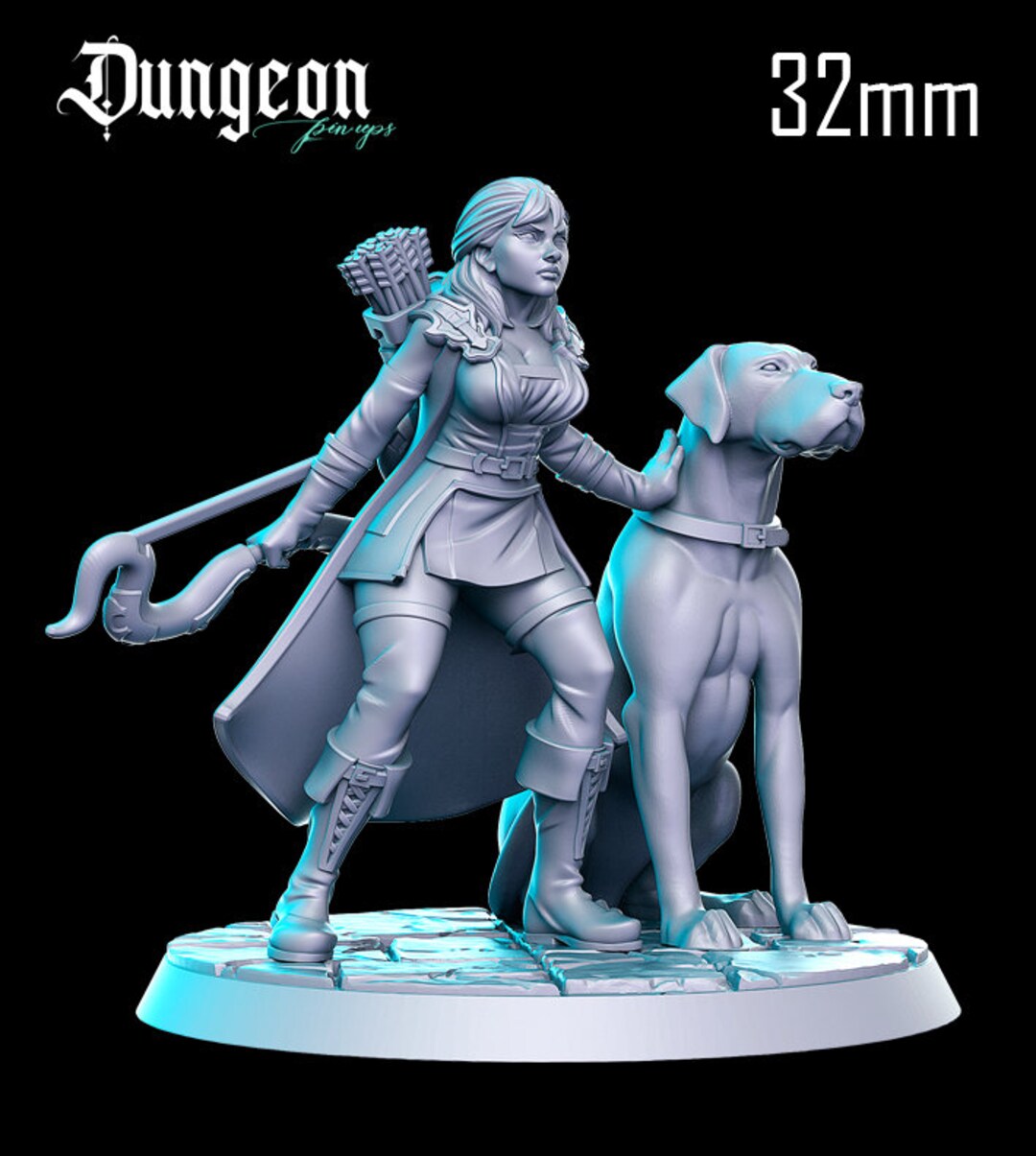 Ranger Explorer Pin-up Miniature for Tabletop Rpgs | Dungeon Pin-ups ...