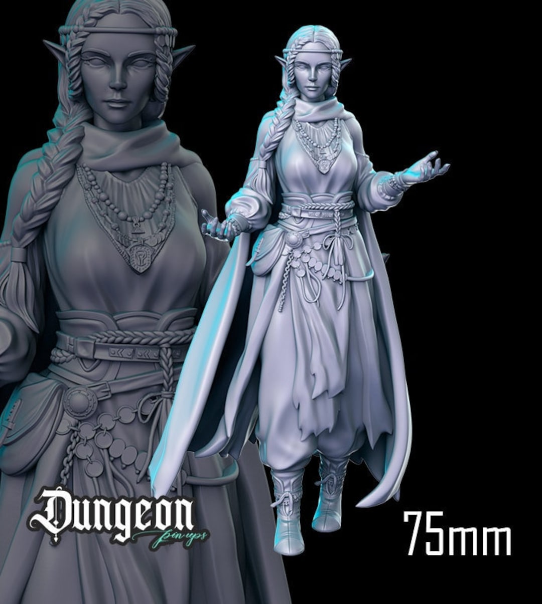 Elf Pin-up Miniature for Tabletop Rpgs | Dungeon Pin-ups | Dungeons and ...