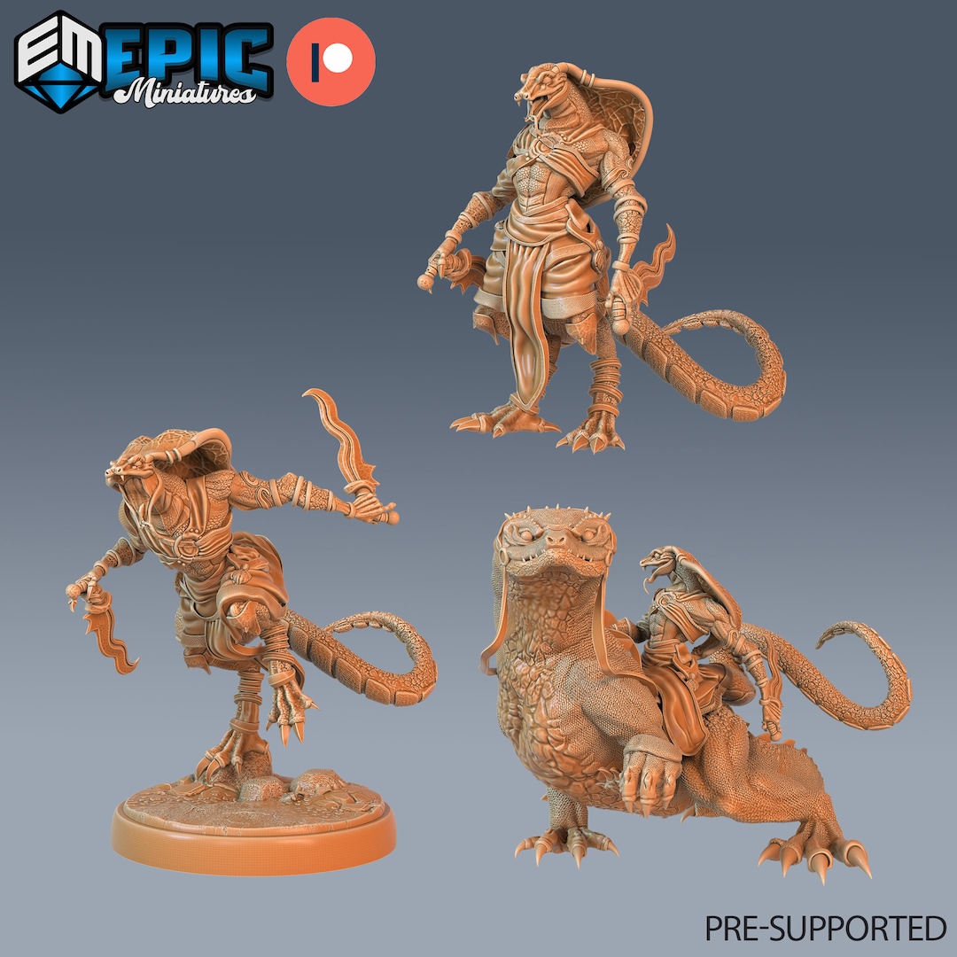 Yuan-ti Serpentfolk Warrior, Ruins of Madness Epic Miniatures Dungeons ...