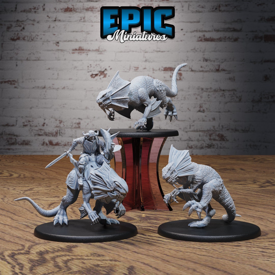 Hunter's Guild Mounted Drake Knight (large Creature) - Epic Miniatures ...