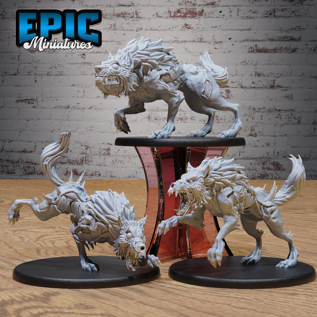 Undead Dire Wolf (large Creature), Gruesome Graveyard - Epic Miniatures ...