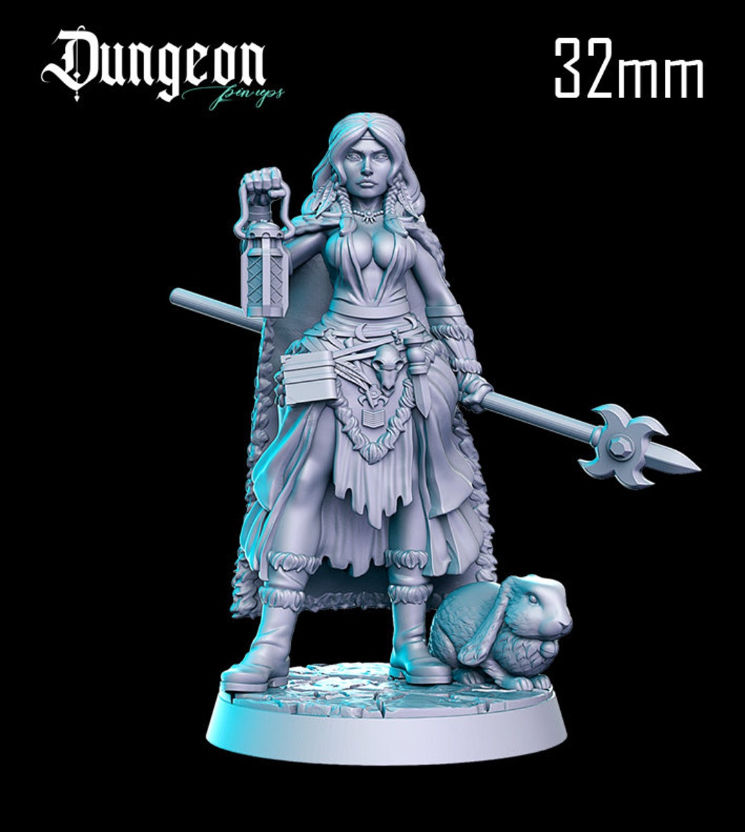 Druid Pin-up Miniature for Tabletop Rpgs | Dungeon Pin-ups | Dungeons ...