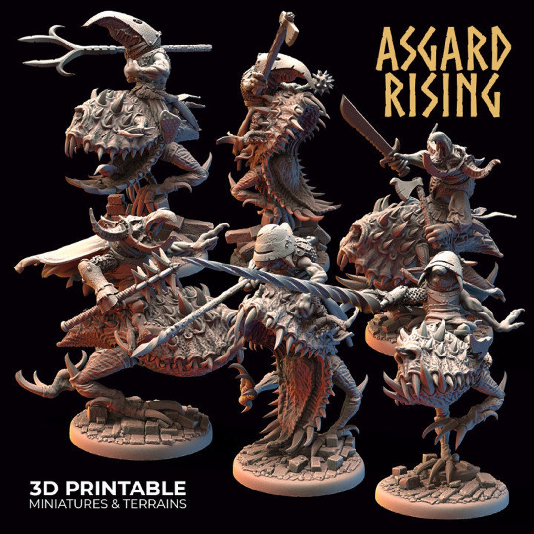 Goblin Trollhound Riders Miniature for Tabletop Games | Asgard Rising ...