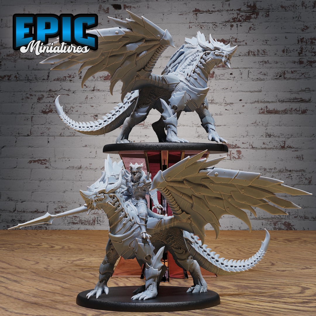 Armored Dragon Mount and Rider (large Creature), Dwarf Mountain - Epic Miniatures | Dungeons ...