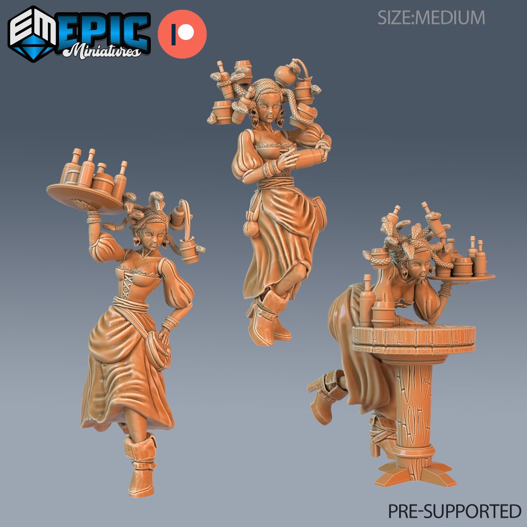Medusa, Gorgon Waitress - Epic Miniatures | Dungeons & Dragons ...
