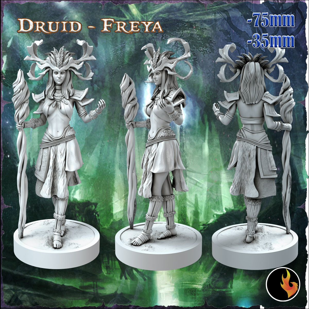 Freya Elf Druid Miniature for Tabletop Rpgs Fantasy Elf - Etsy
