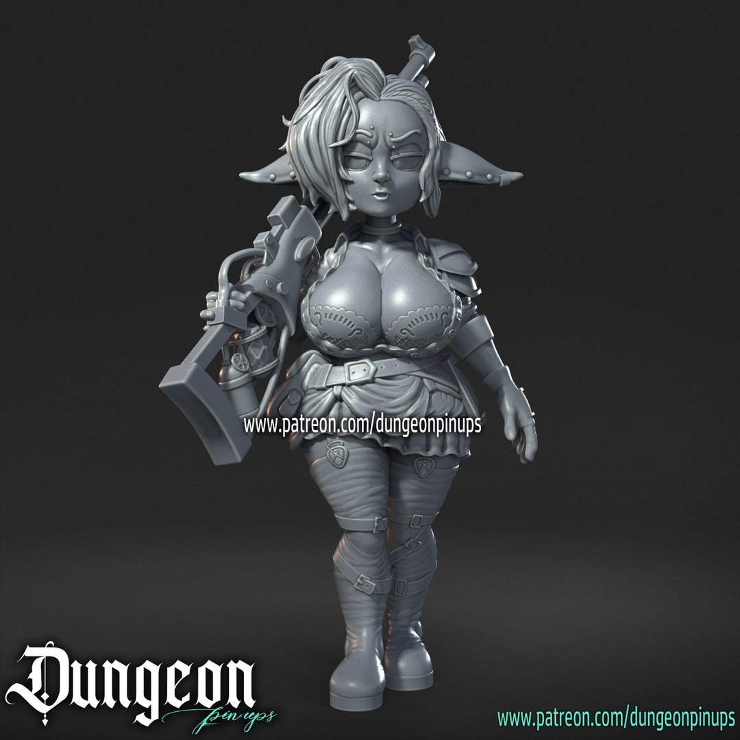 Silviar, Thicc Goblin Sniper Pin-up Miniature for Tabletop Rpgs | Dungeon Pin-ups | Dungeons and ...