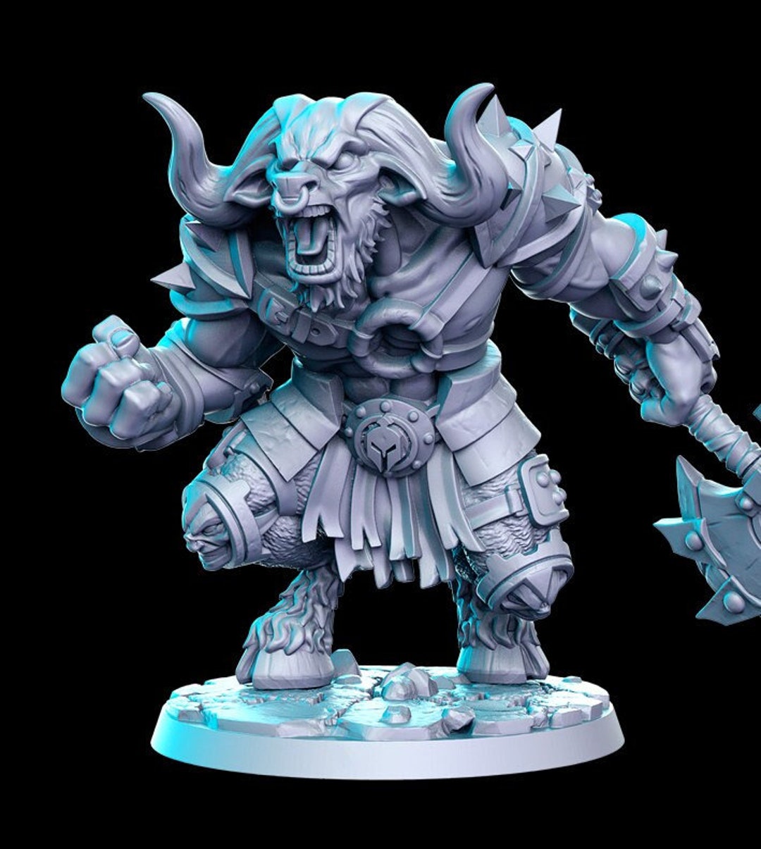 Spartaurus, Minotaur Male Warrior - RN Estudio Printed Miniature ...