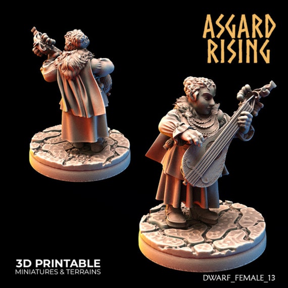 Dwarf Female Bard Miniature for Tabletop Rpgs Asgard Rising - Etsy