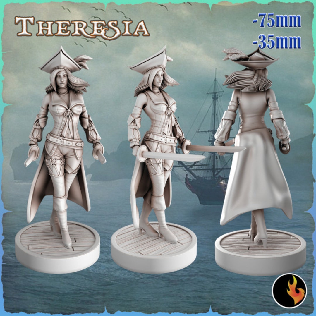 Therisia, Pirate - Pirate Girls STL | Miniature for Tabletop Rpgs ...