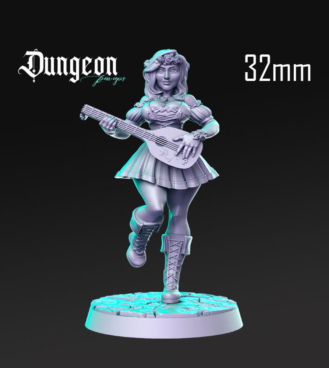 Bard Pin-up Miniature for Tabletop Rpgs | Dungeon Pin-ups | Dungeons ...