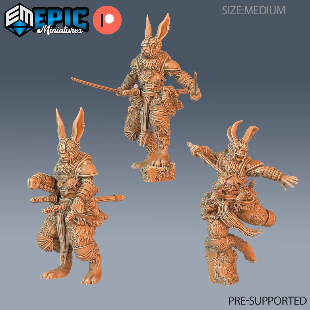 Wererabbit, Rabbitfolk Blade Master - Epic Miniatures for Tabletop Rpgs ...