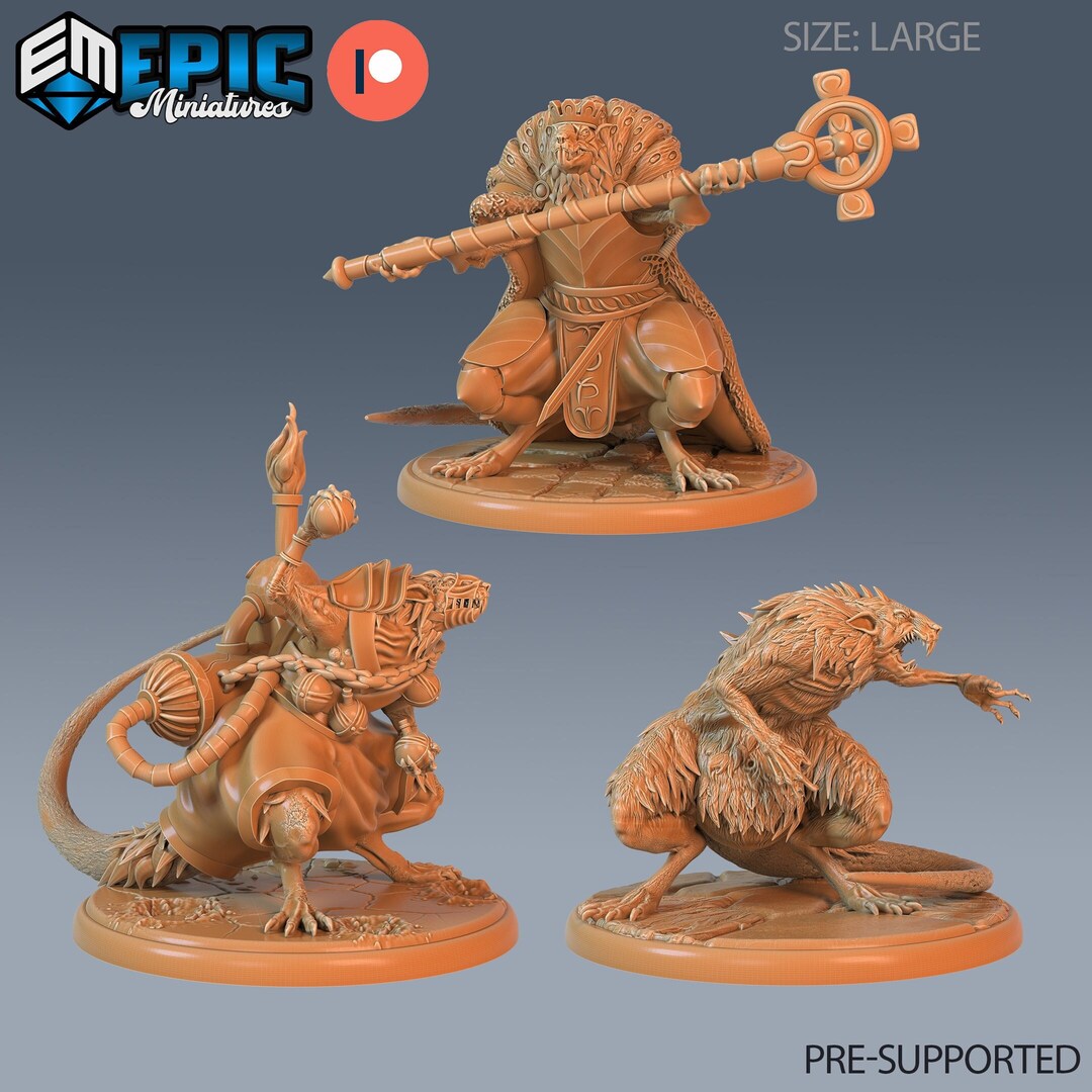 Giant Wererat (large Creature) - Epic Miniatures for Tabletop Rpgs ...