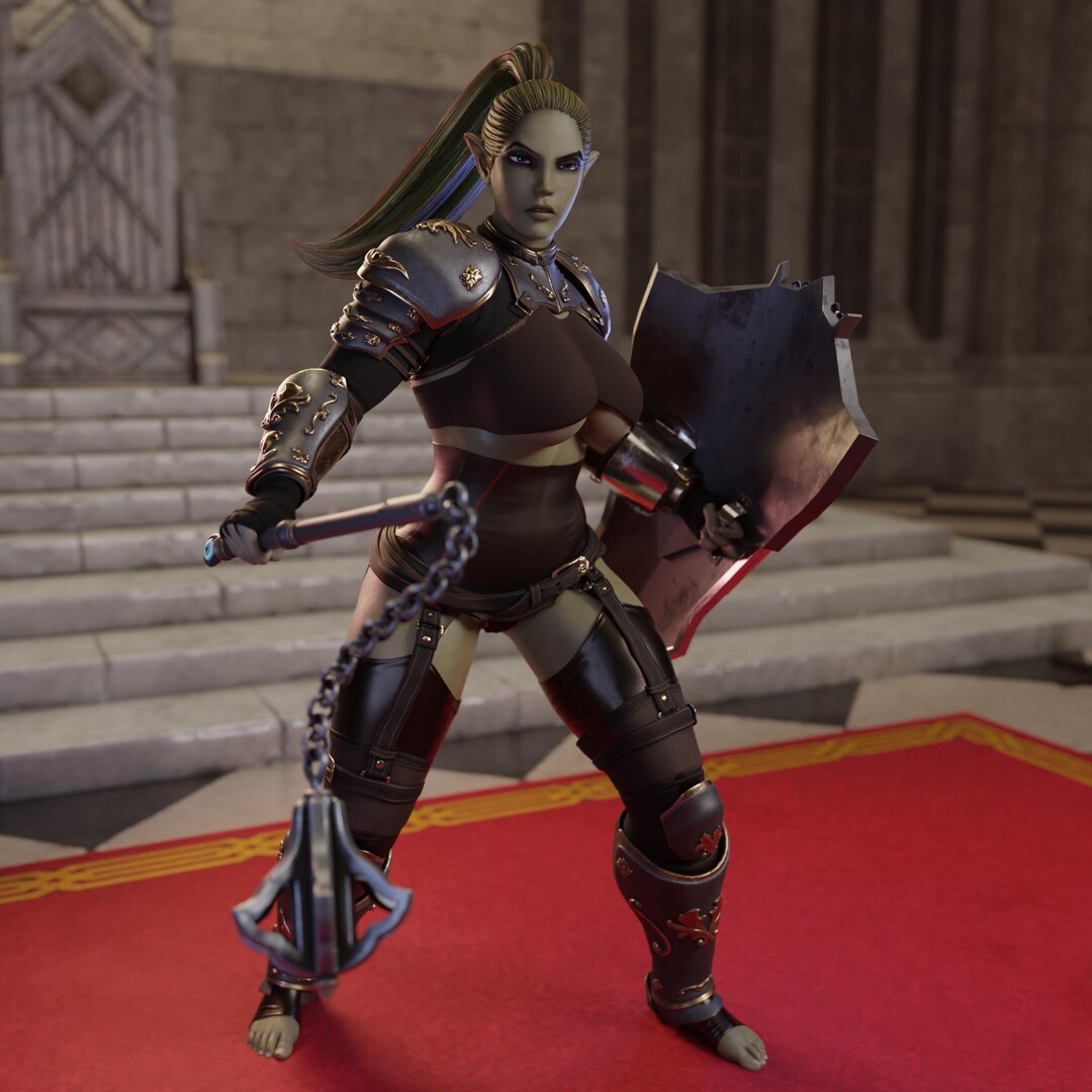 Royal Warden Ursha, Pin up Miniature for Tabletop Rpgs | QB Miniatures ...