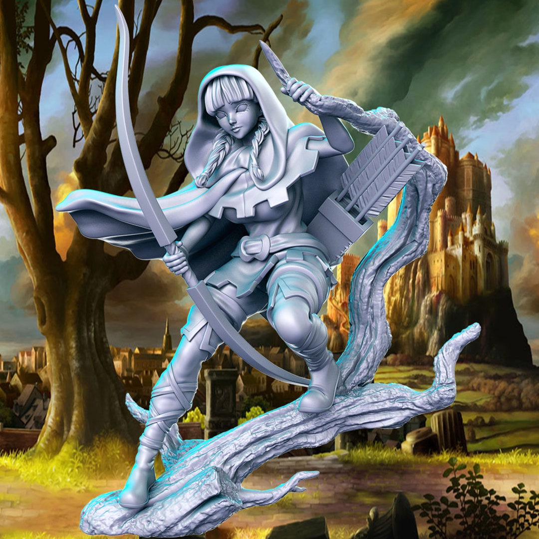 Archer Pin-up Miniature for Tabletop Rpgs | Dungeon Pin-ups | Dungeons ...