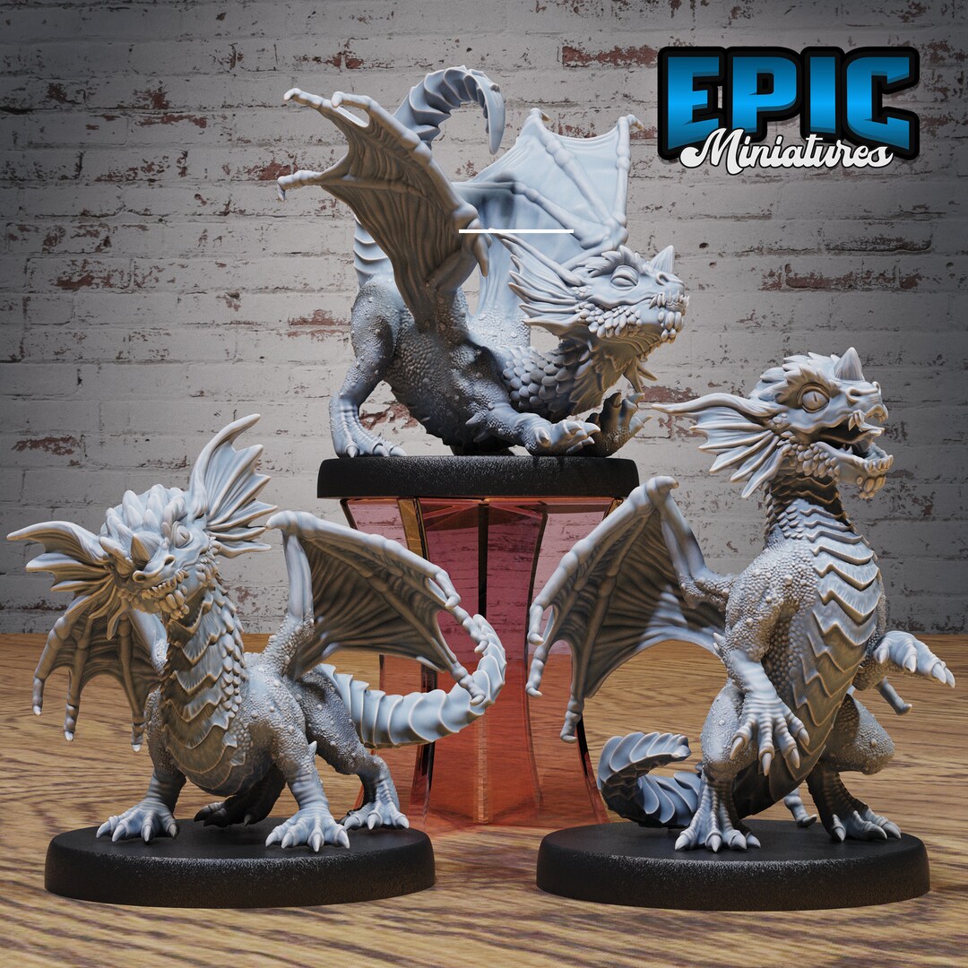Blue Dragon Wyrmling, Bone Dry Desert - Epic Miniatures | Dungeons ...