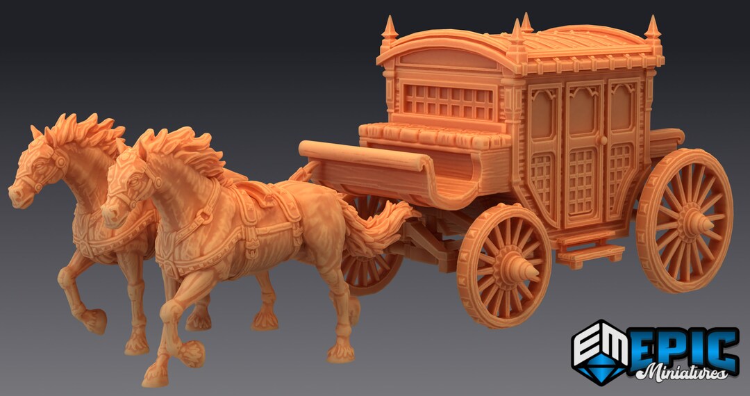 Horse Drawn Carriage huge Model Epic Miniatures Dungeons & Dragons ...