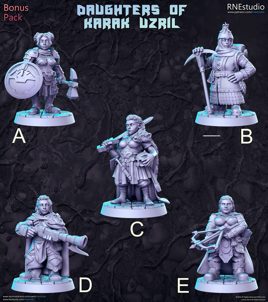 Daughters of Karak Uzril - Rne Studio Printed Miniature | Dungeons & Dragons | Pathfinder ...
